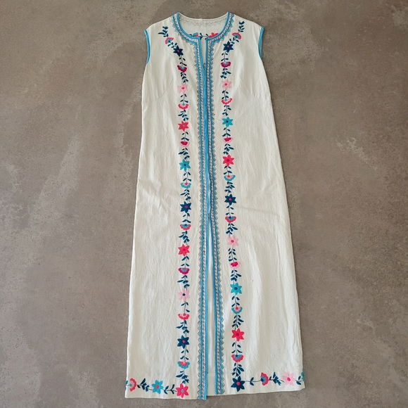Vintage | Dresses | Vintage Hand Embroidered Mexican Oxacan Caftan ...